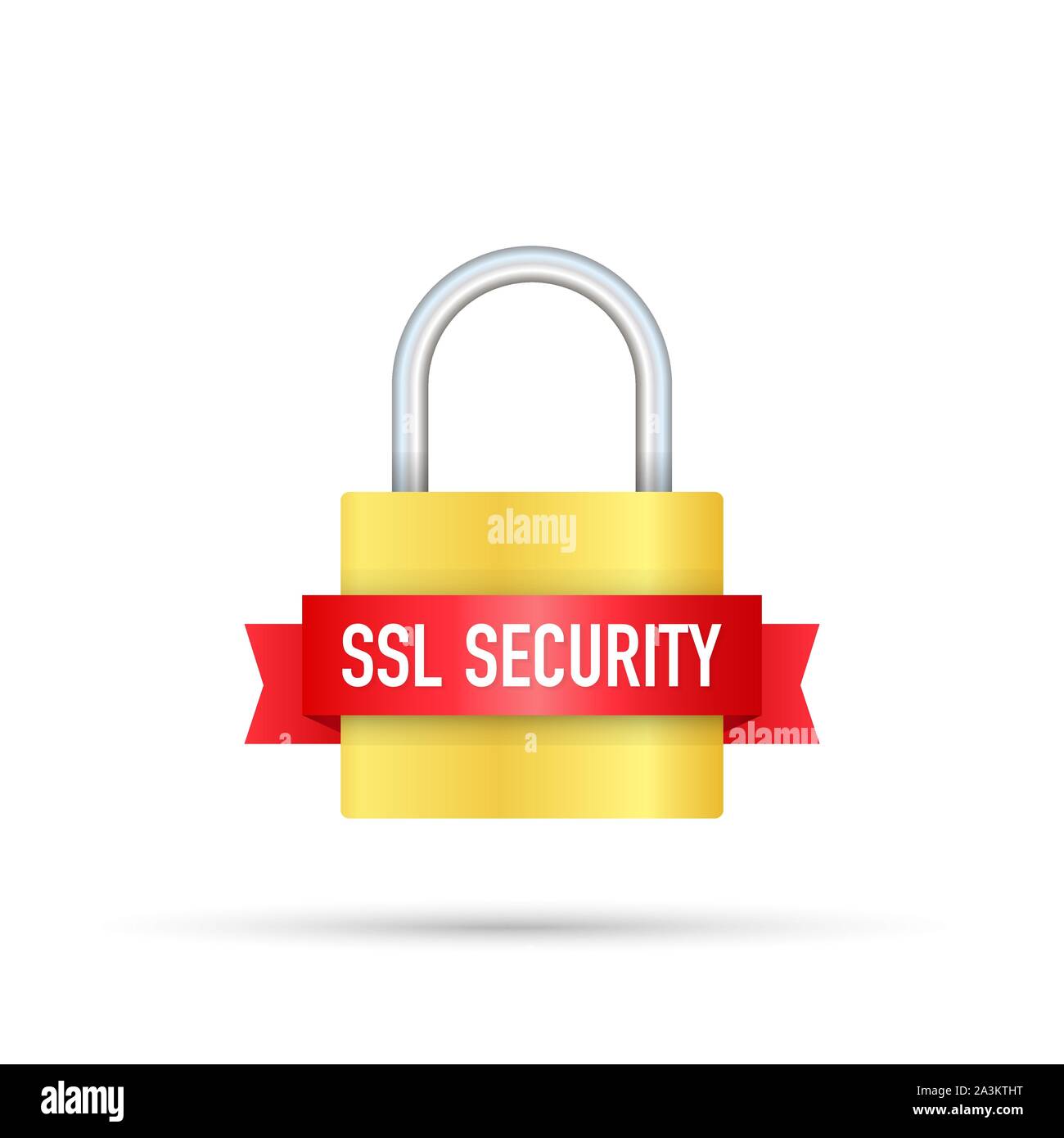 Secure Connection Icon Vector Illustration Isolated On White Background Flat Style Secured Ssl