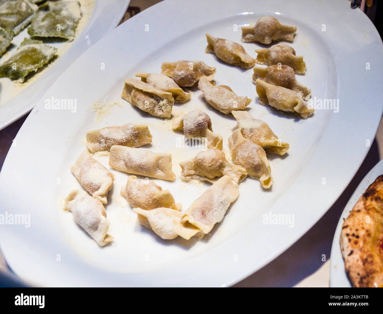 Plate of pasta casonsei de la bergamasca typical of the Bergamo region ...