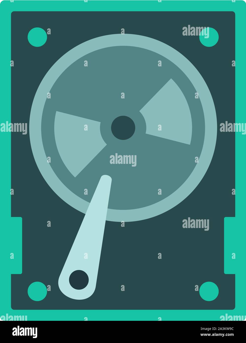 Magnetic hard disk icon. Flat illustration of magnetic hard disk vector ...