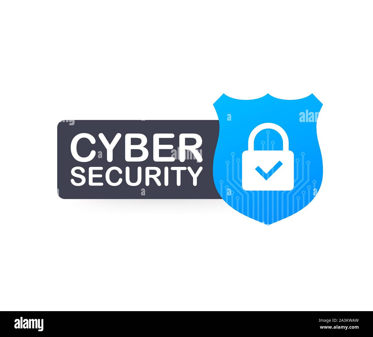 Cyber security vector logo with shield and check mark. Security shield concept. Internet ...