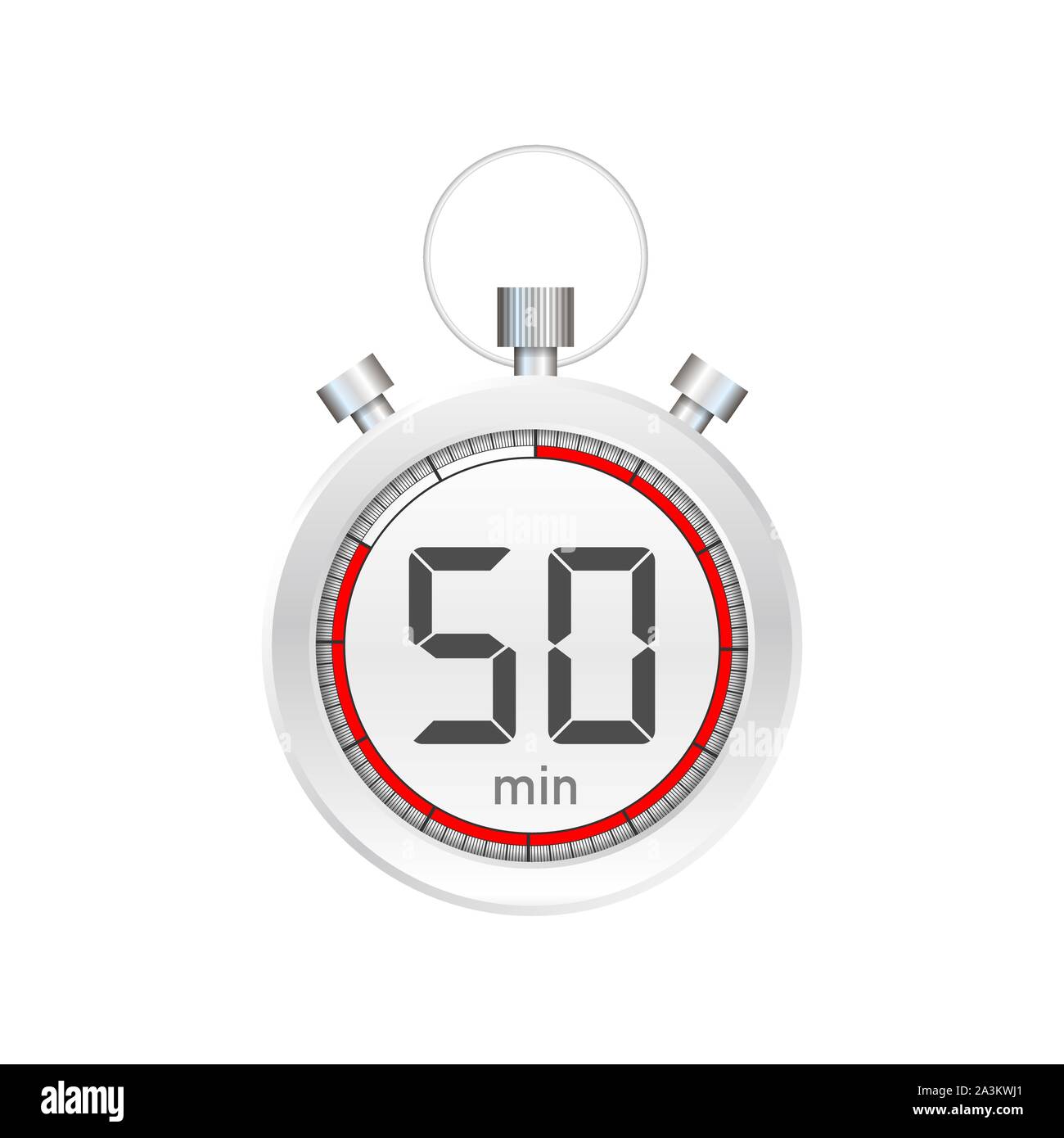 The 50 minutes, stopwatch vector icon. Stopwatch icon in flat style ...