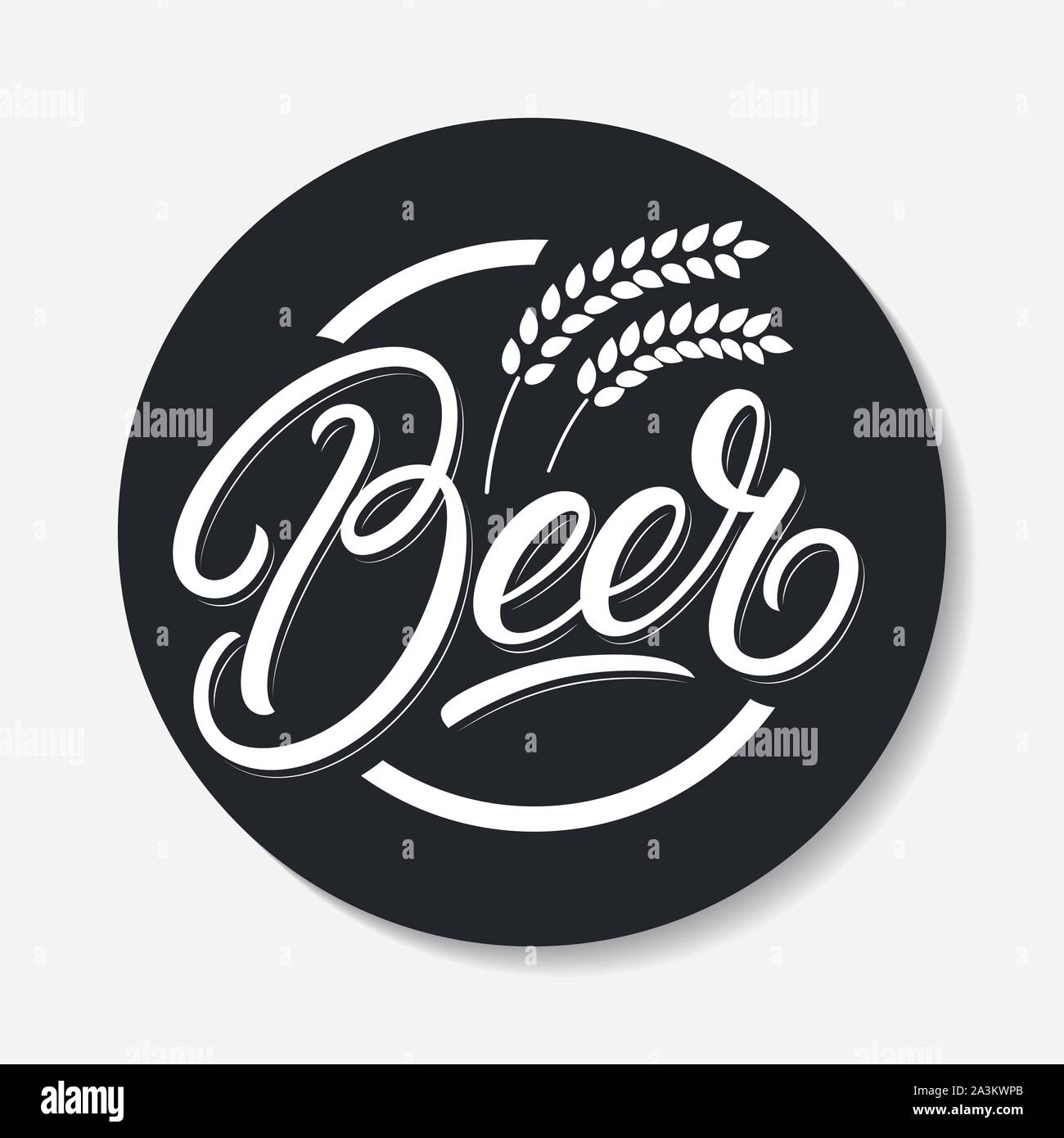 Beer coaster design template. Beer hand written lettering, calligraphy ...