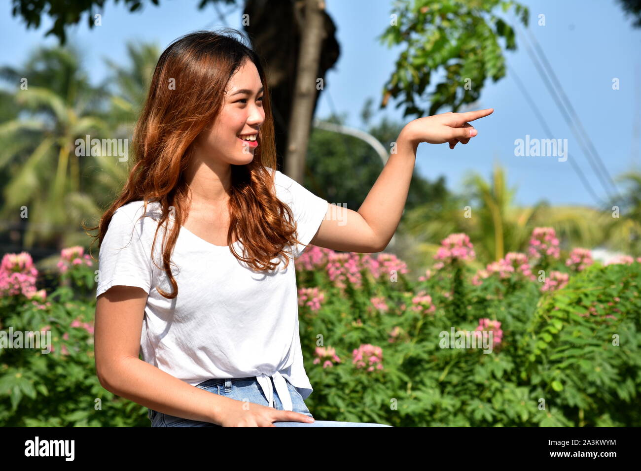 Female pointing hi-res stock photography and images - Alamy