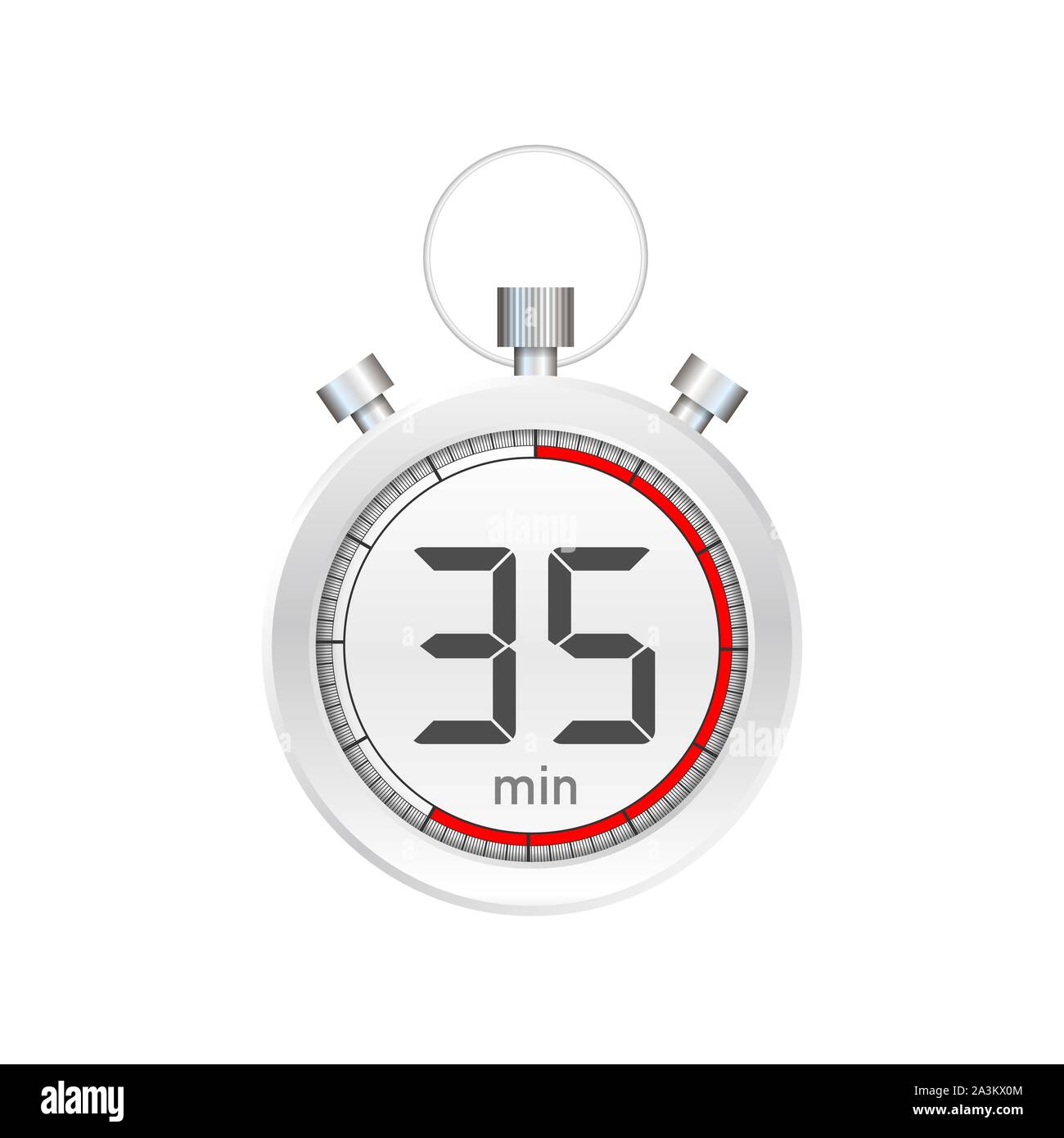 The 35 minutes, stopwatch vector icon. Stopwatch icon in flat style ...