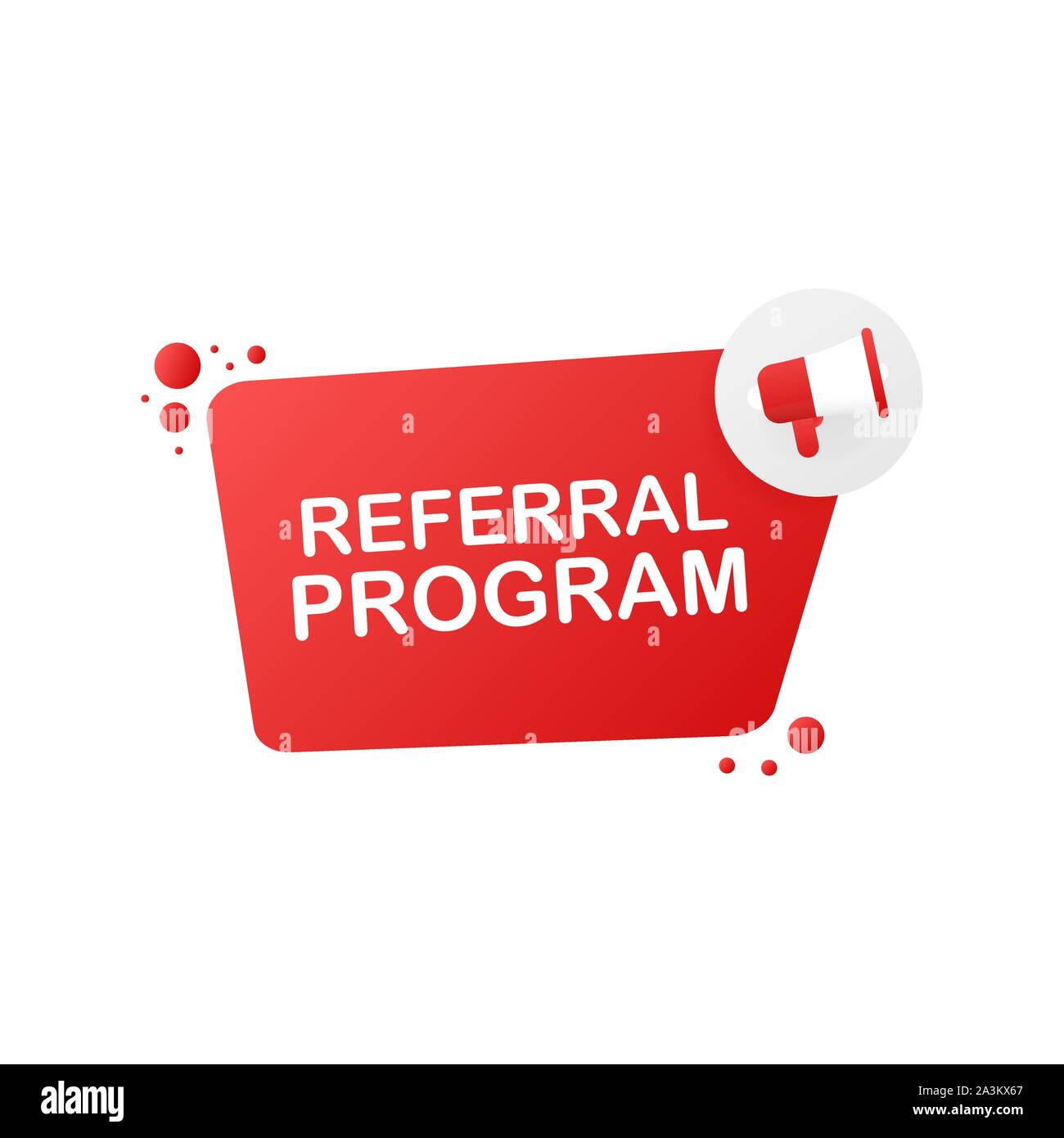 Hand Holding Megaphone with Referral program. Vector stock illustration ...