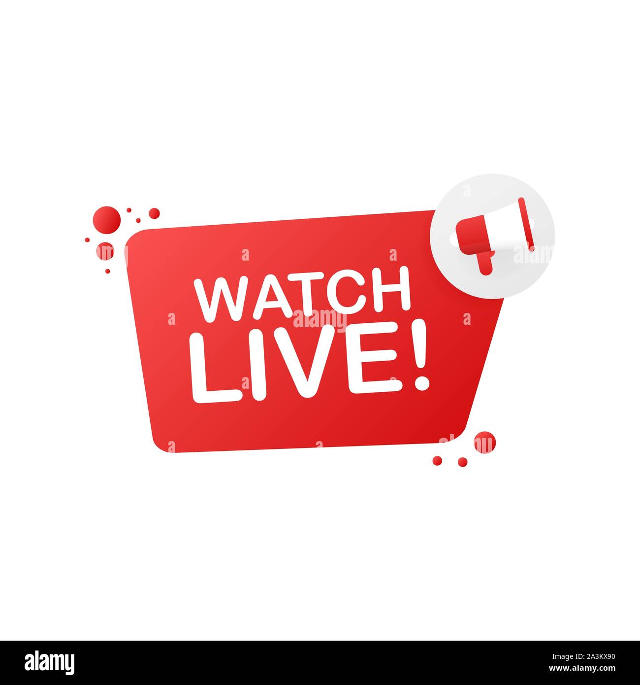 Hand Holding Megaphone with Watch live! Vector stock illustration Stock ...