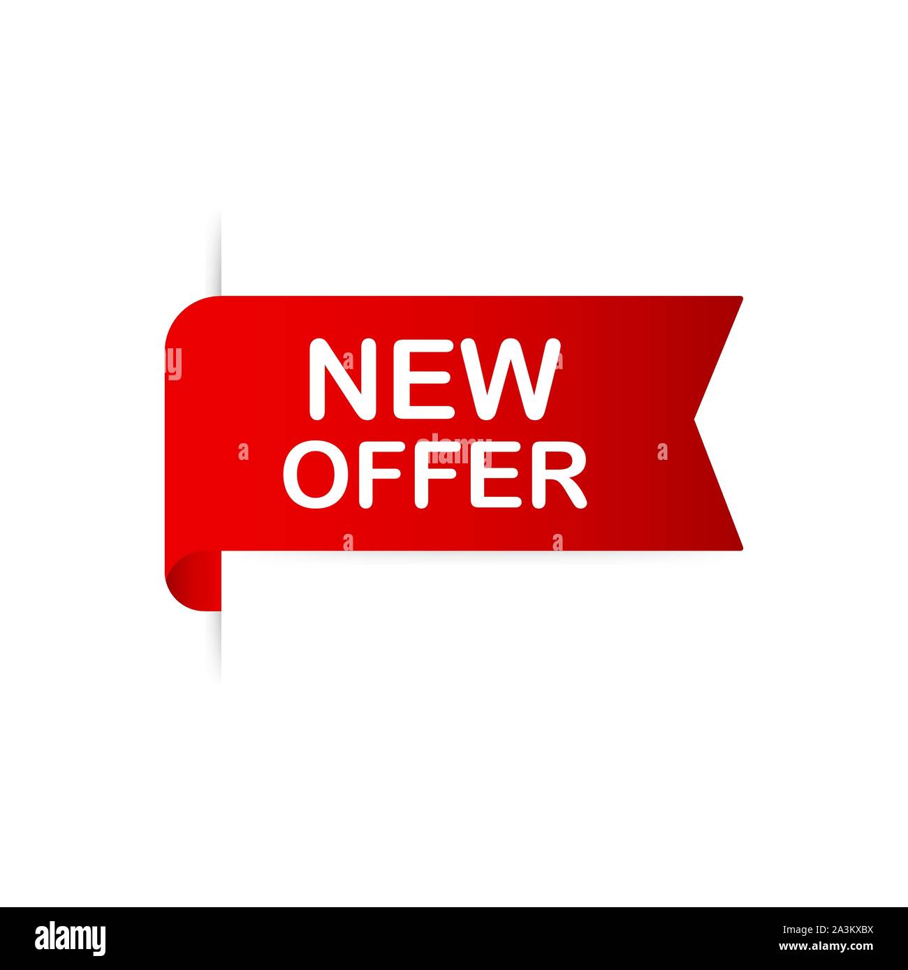 Red ribbon. Banner New offer. Vector stock illustration Stock Vector ...