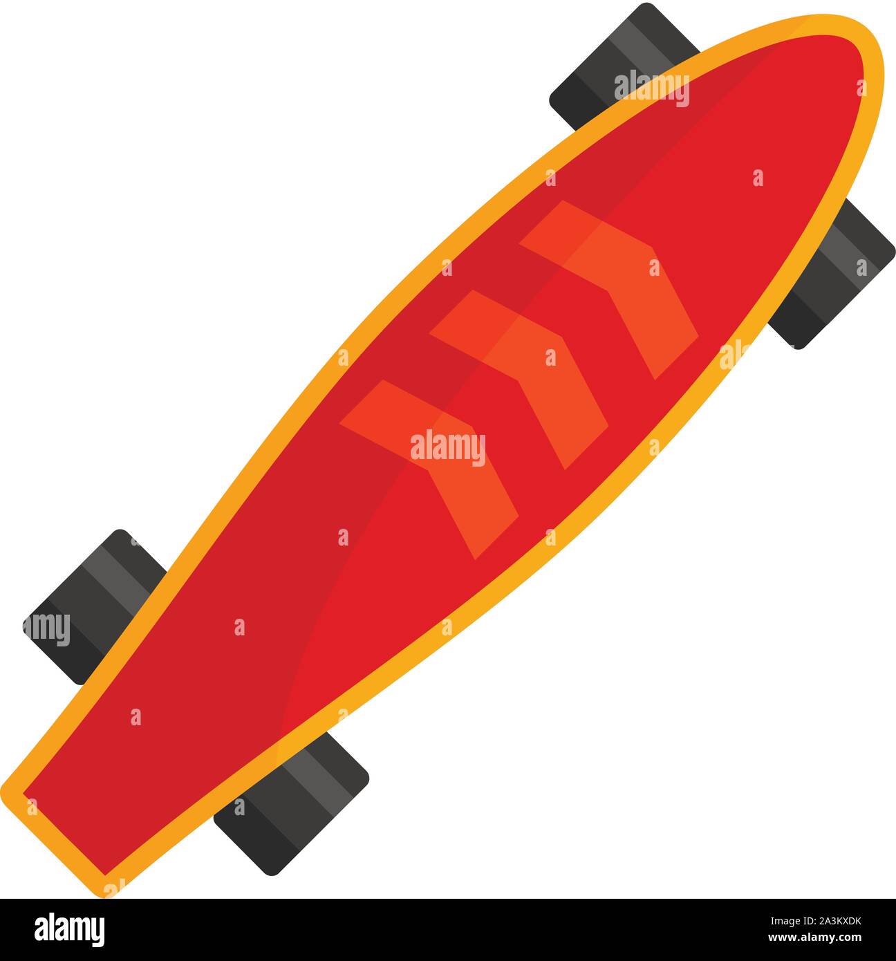 Cute longboard icon. Flat illustration of cute longboard vector icon ...
