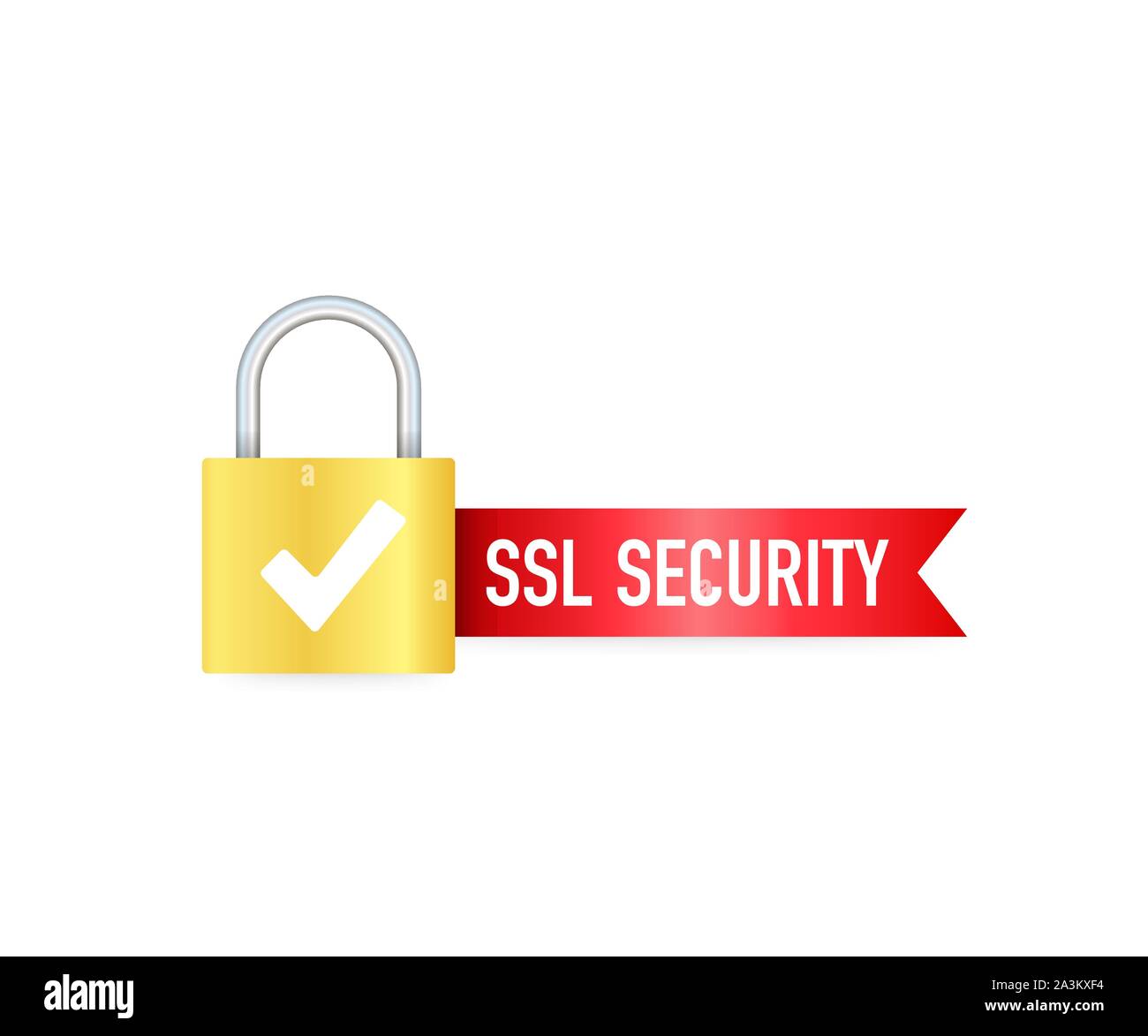 Secure connection icon vector illustration isolated on white background, flat style secured ssl ...