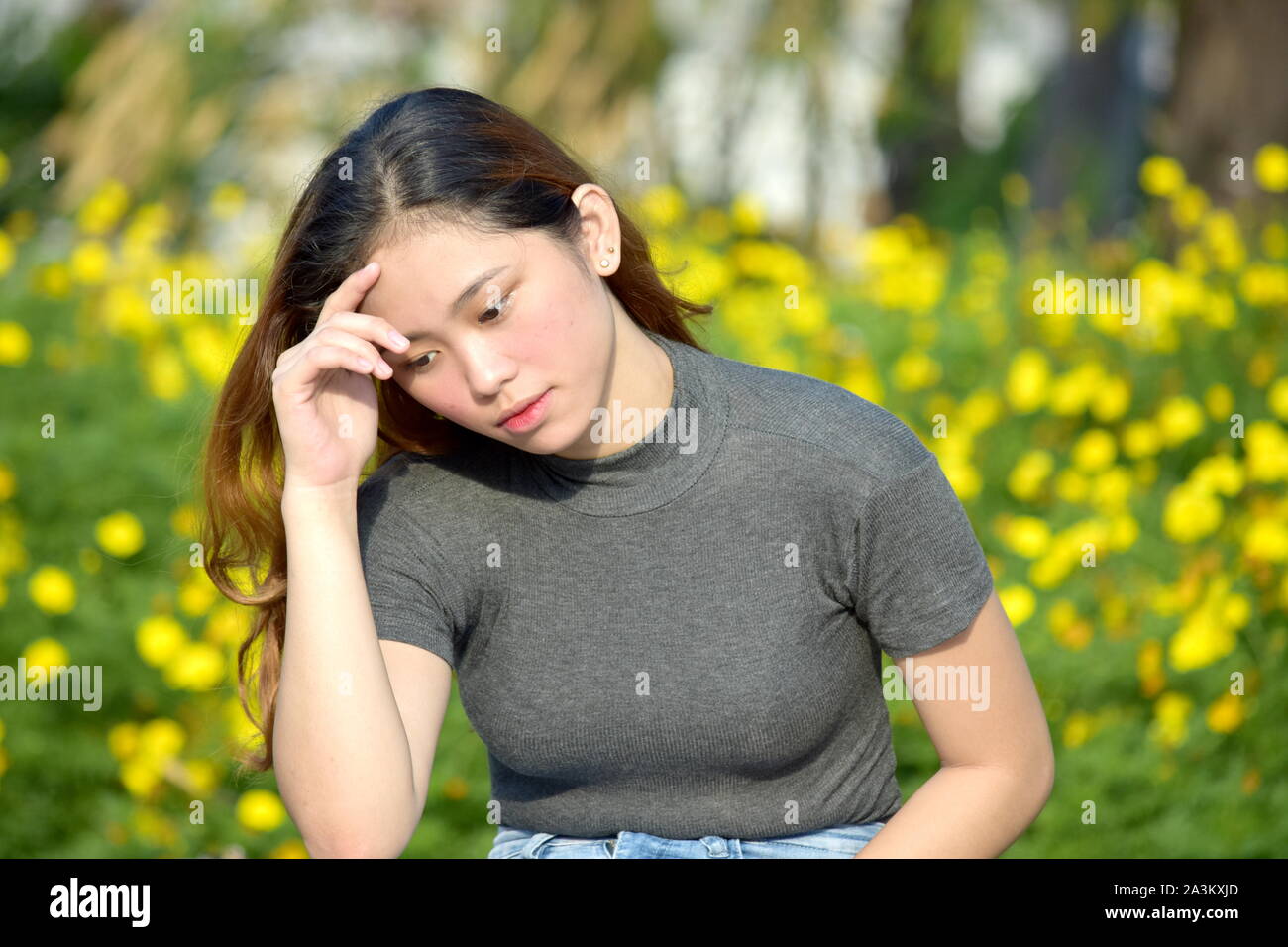 Sad female adult young beautiful hi-res stock photography and images ...