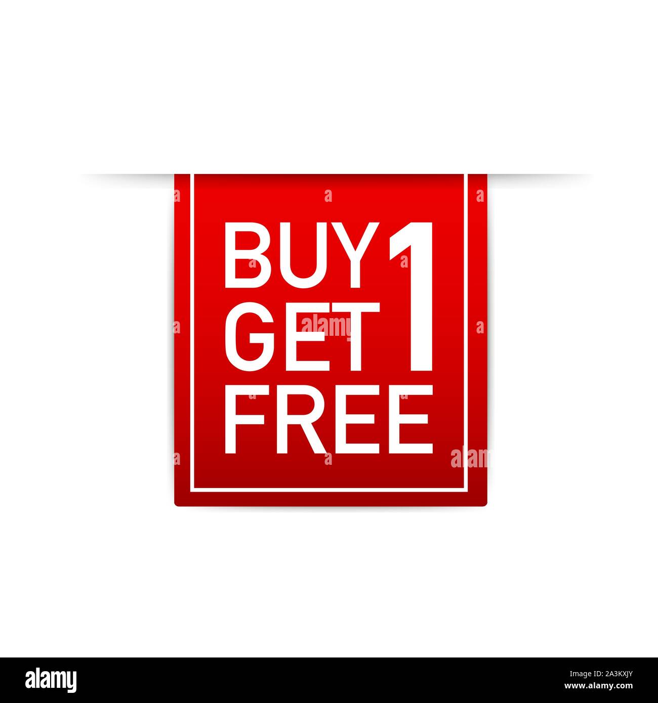 Red ribbon Buy 1 Get 1 Free, sale tag, banner design template. Vector ...