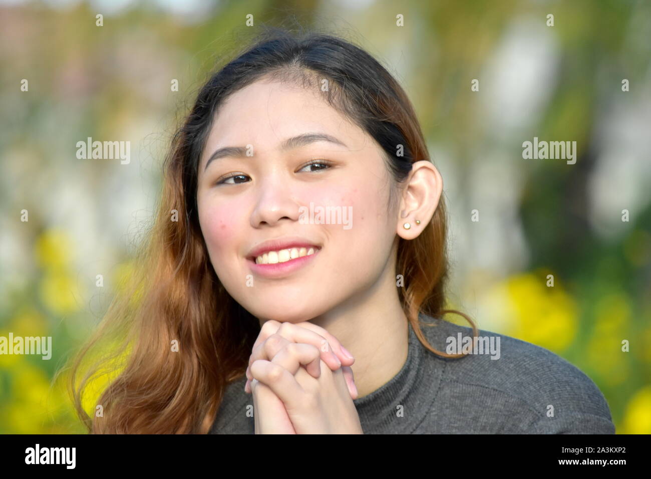 Beautiful Woman Praying Stock Photo - Alamy