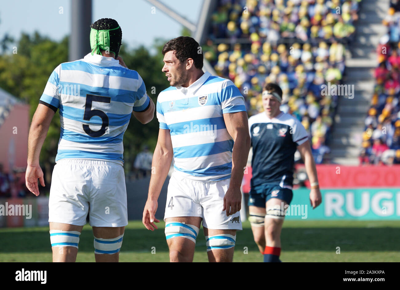 Kumagaya, Japan. 9th Oct 2019. Guido Petti Pagadizaval (ARG) in action ...