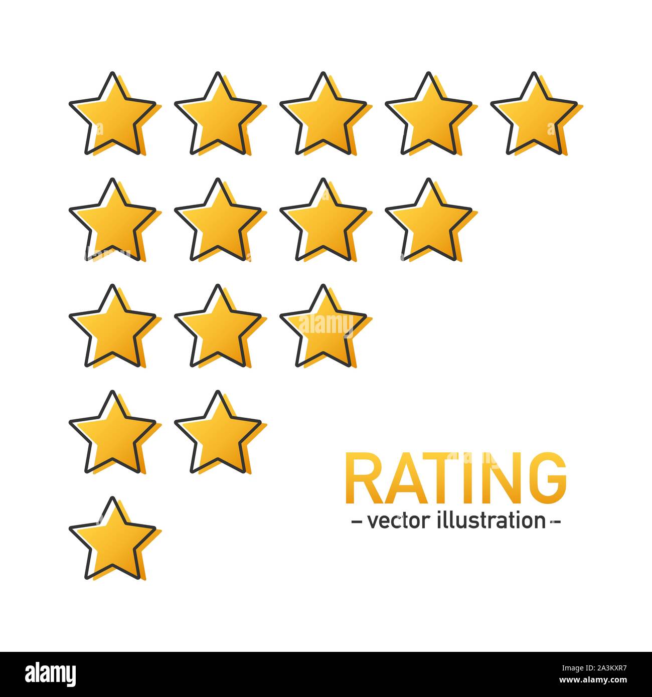 5 star rating icon vector. Isolated badge for website or app. Stars ...