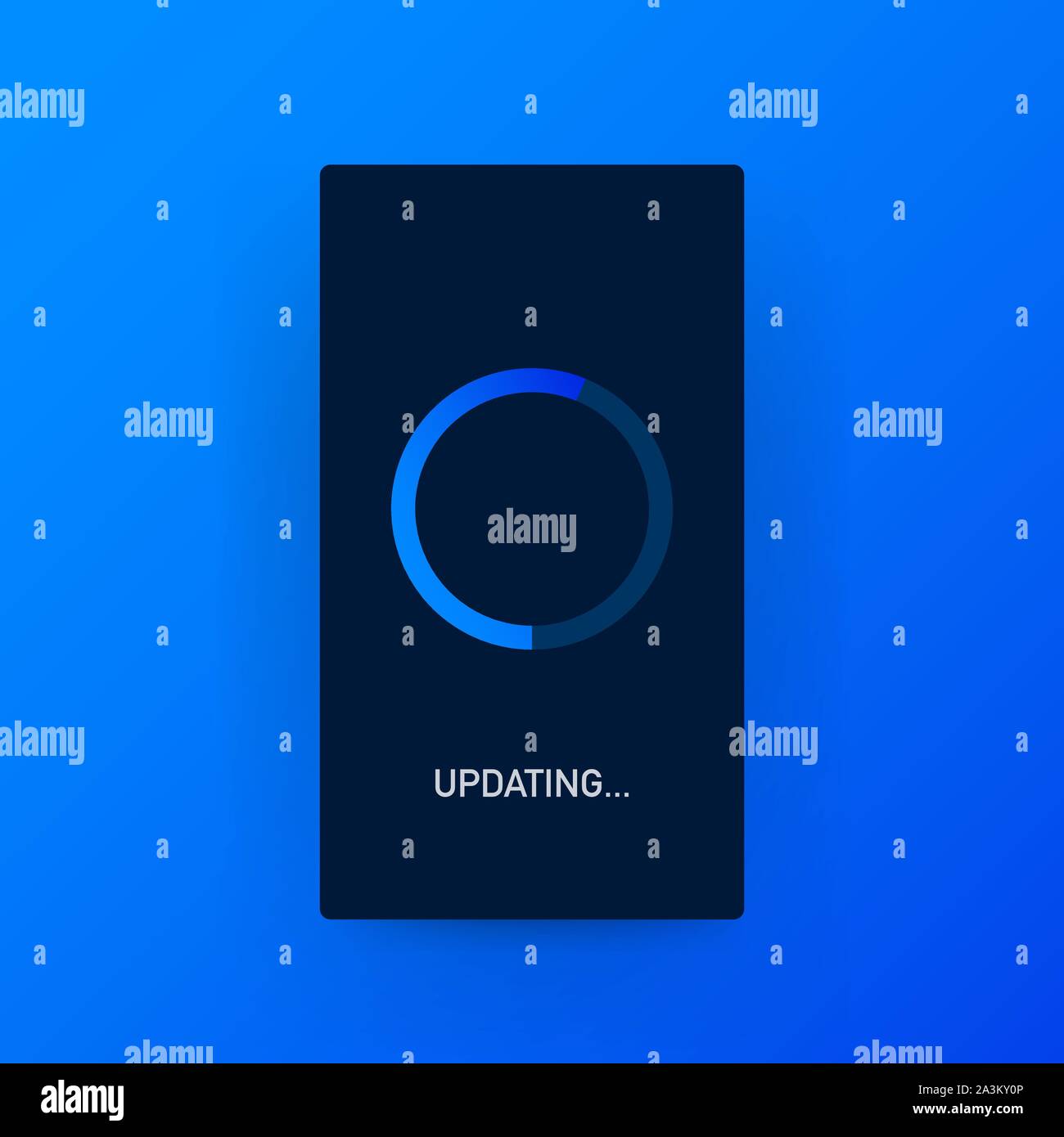 System software update, data update or synchronize with progress bar on the screen. Vector stock ...