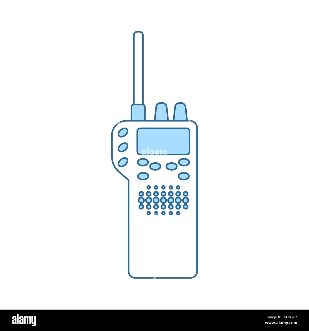 Police Radio Icon. Thin Line With Blue Fill Design. Vector Illustration ...