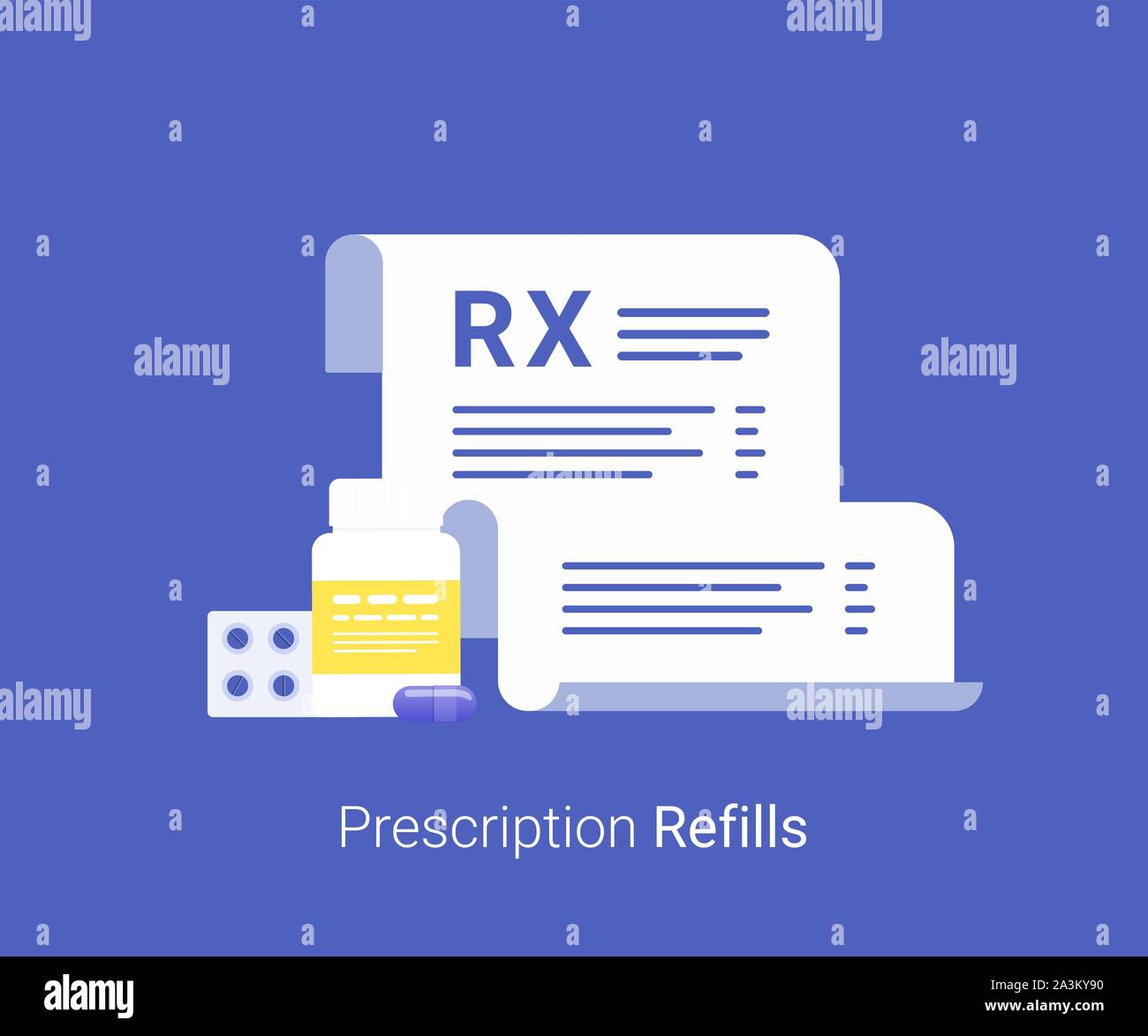 Pharmacy concept. Rx form and pills. Healthcare, hospital and medical ...