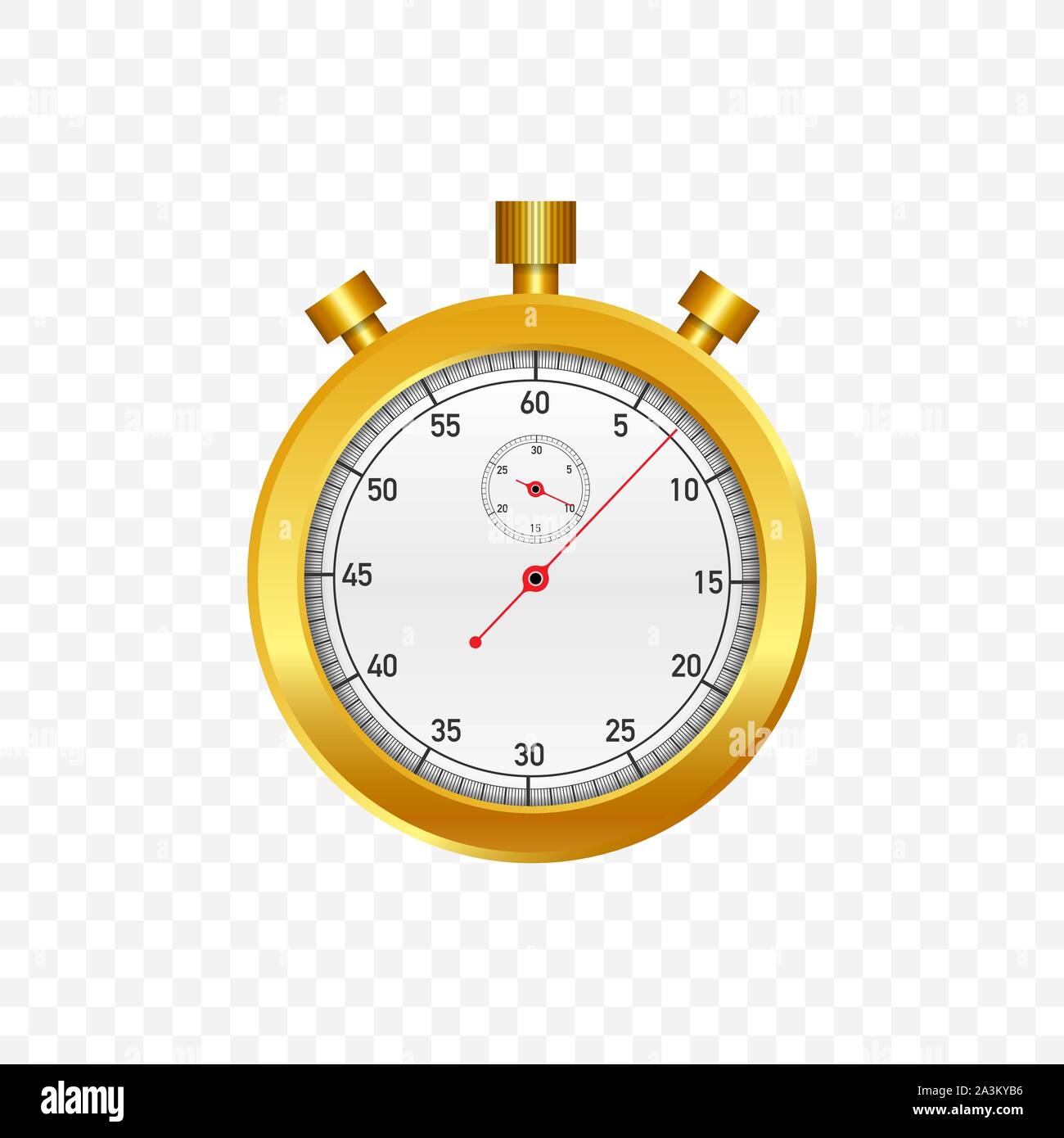 Gold Stop watch. Old mechanical stopwatch. Vector stock illustration ...