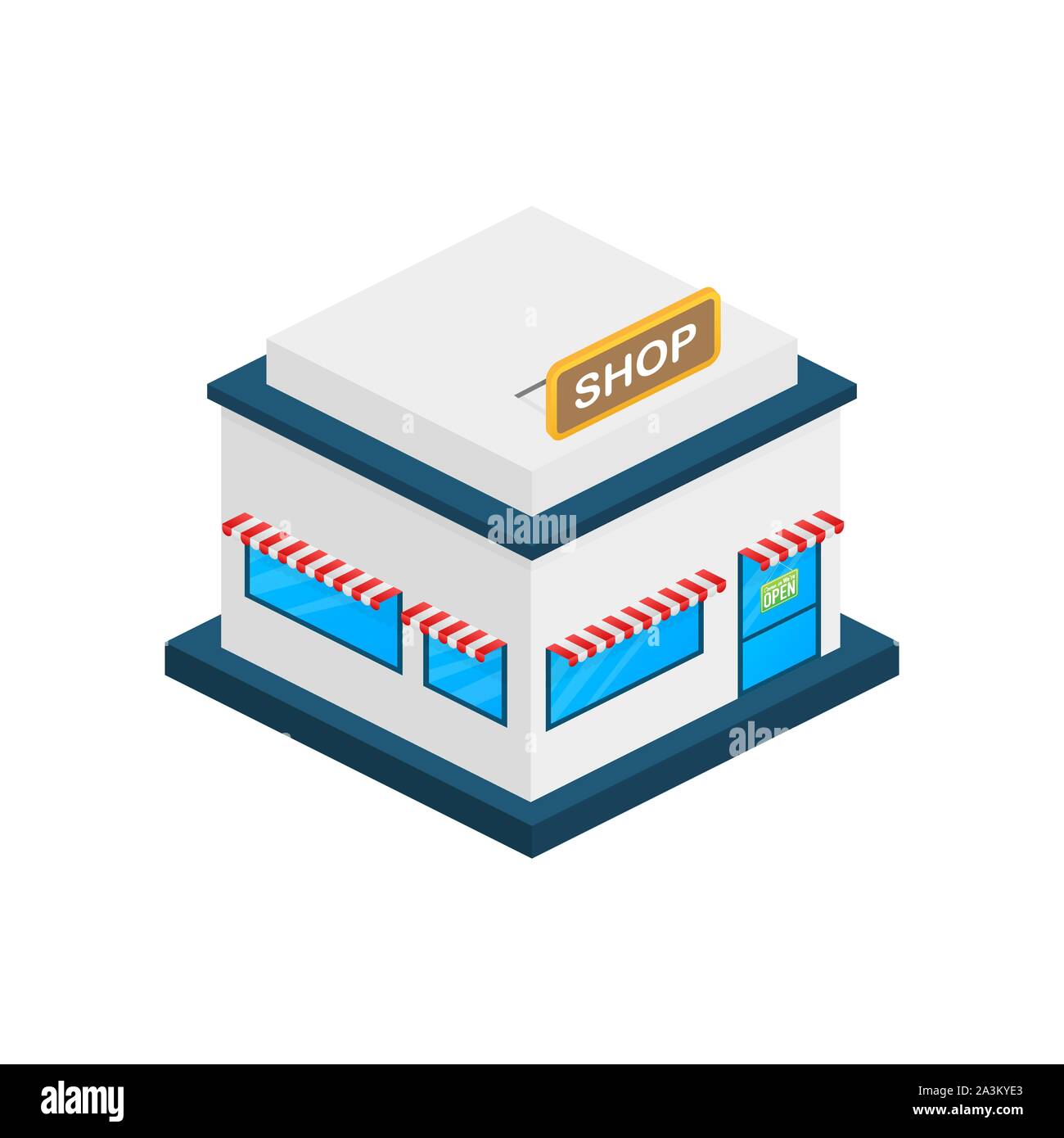 Shop or market store front exterior facade. Vector illustration Stock ...