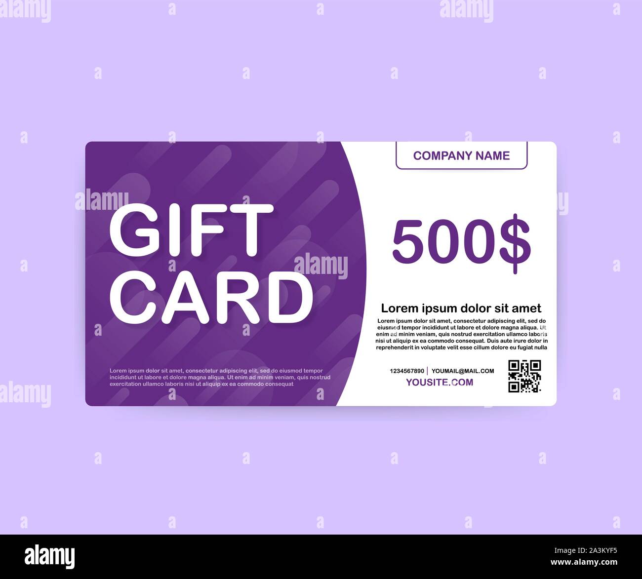 Template gift card. 500 dollars voucher. Vector stock illustration ...