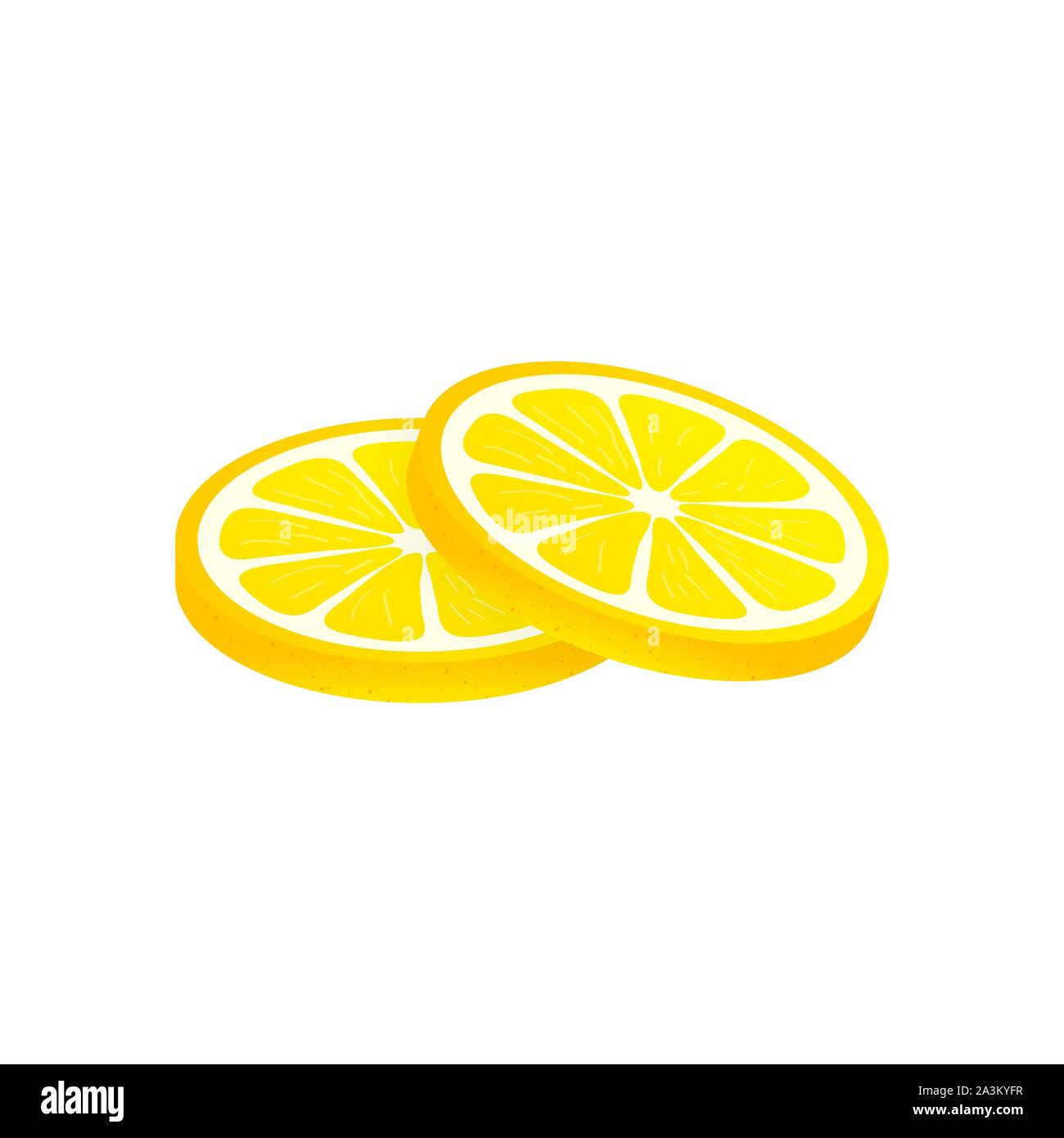 Lemon. Yellow lemon vector illustration isolated on white background ...