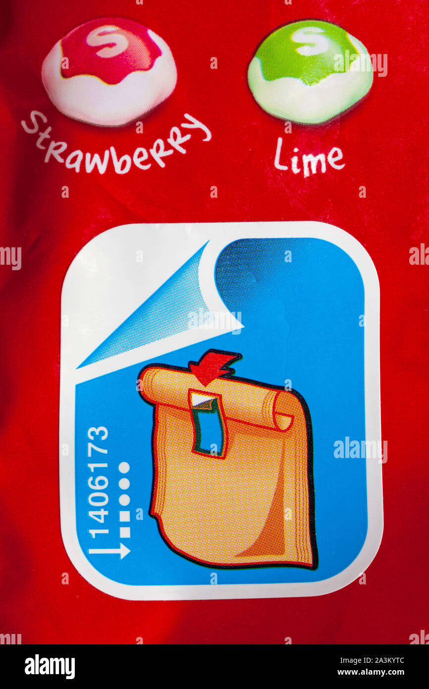 Reclosable sticker resealable re-closable sticker on packet of Fruits ...