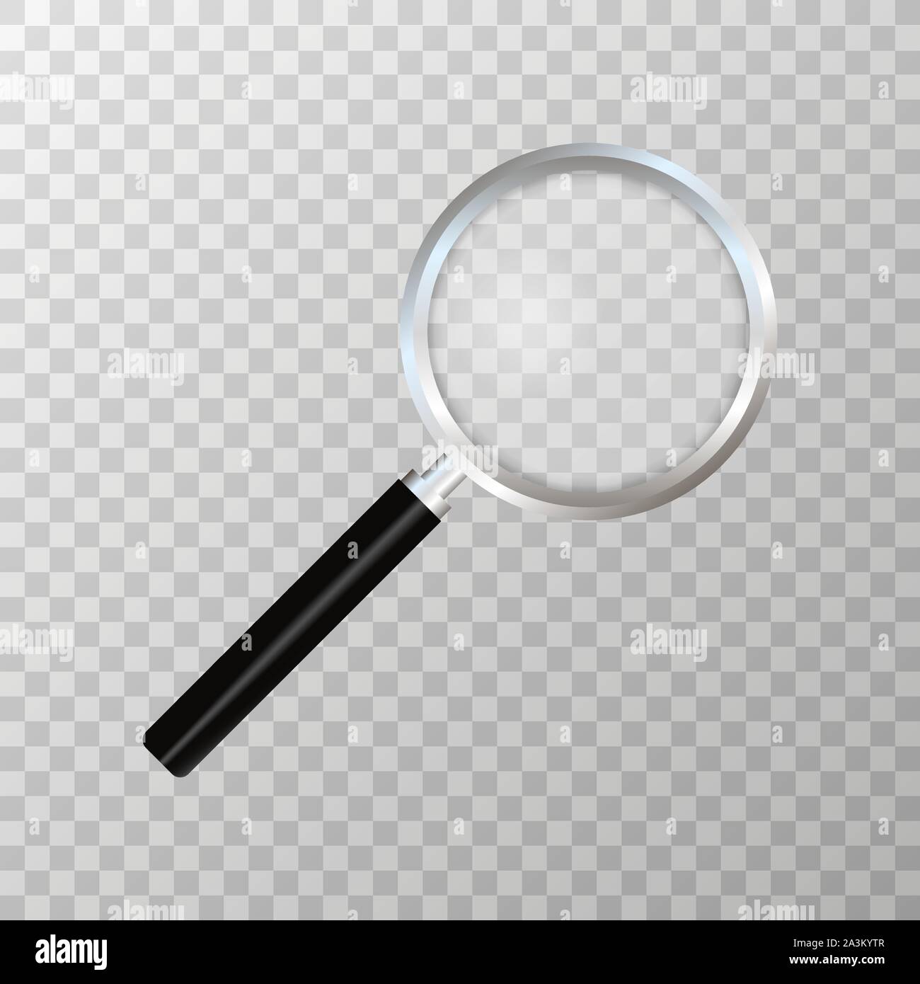 Realistic magnifying glass on transparent background. Search and ...
