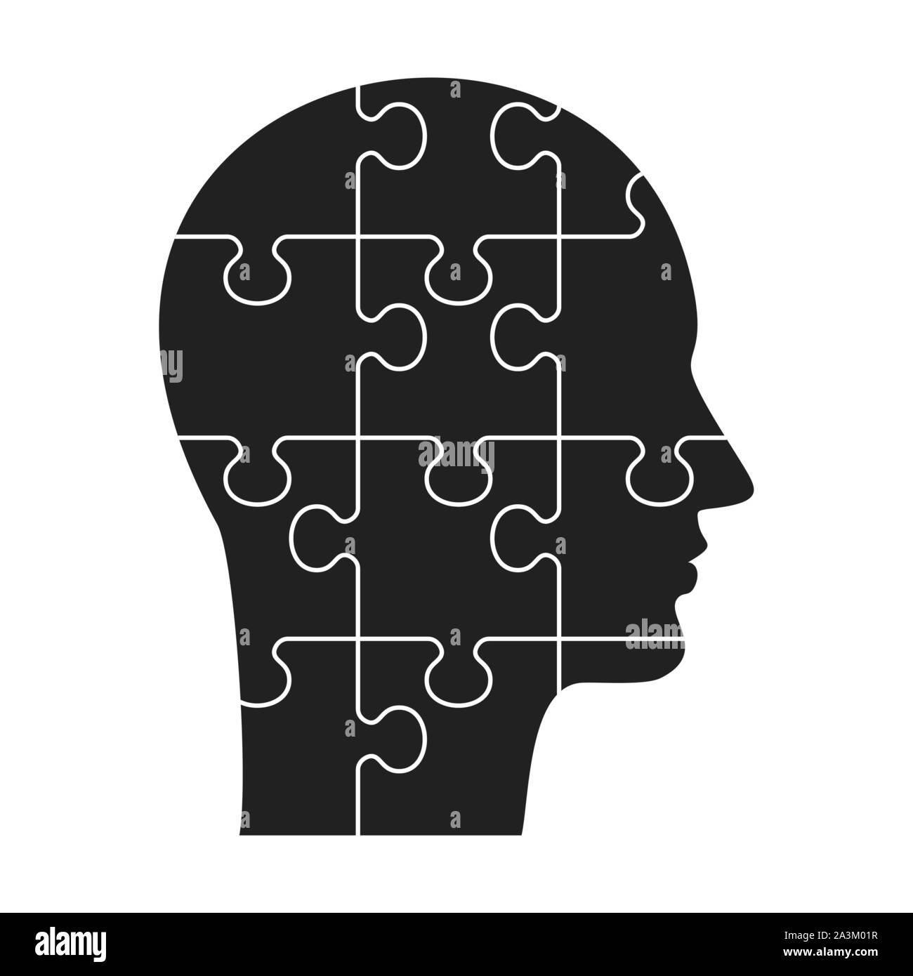 Puzzle face Black and White Stock Photos & Images - Alamy