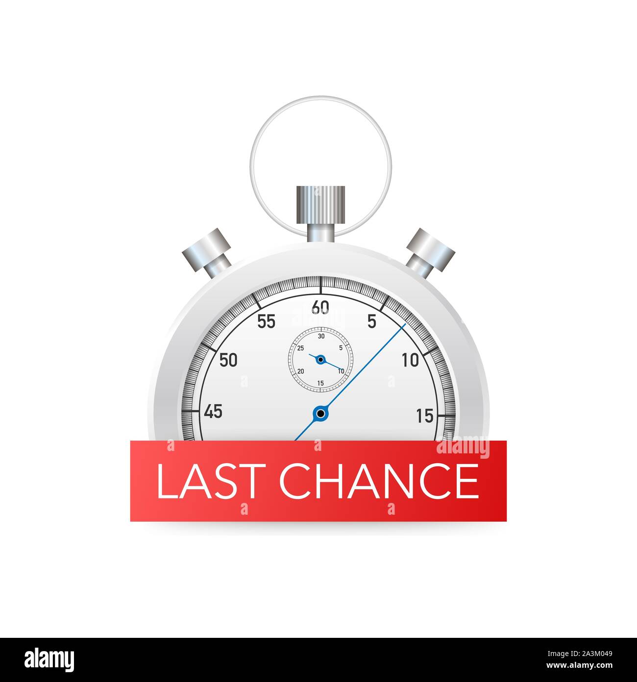 last chance and last minute offer with clock signs banners, business ...