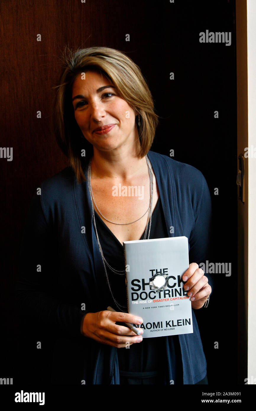 The Canadian writer Naomi Klein at a reading at the Barnes and Noble ...
