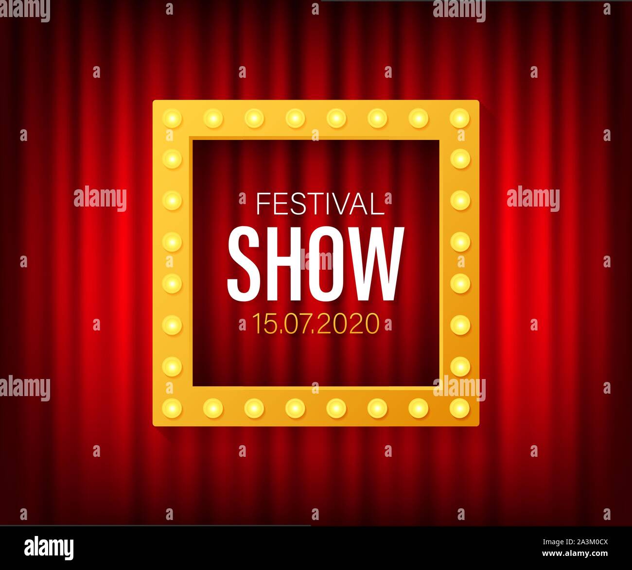 Festival show Poster with Spotlight. Concert, Party, Theater, Cinema ...