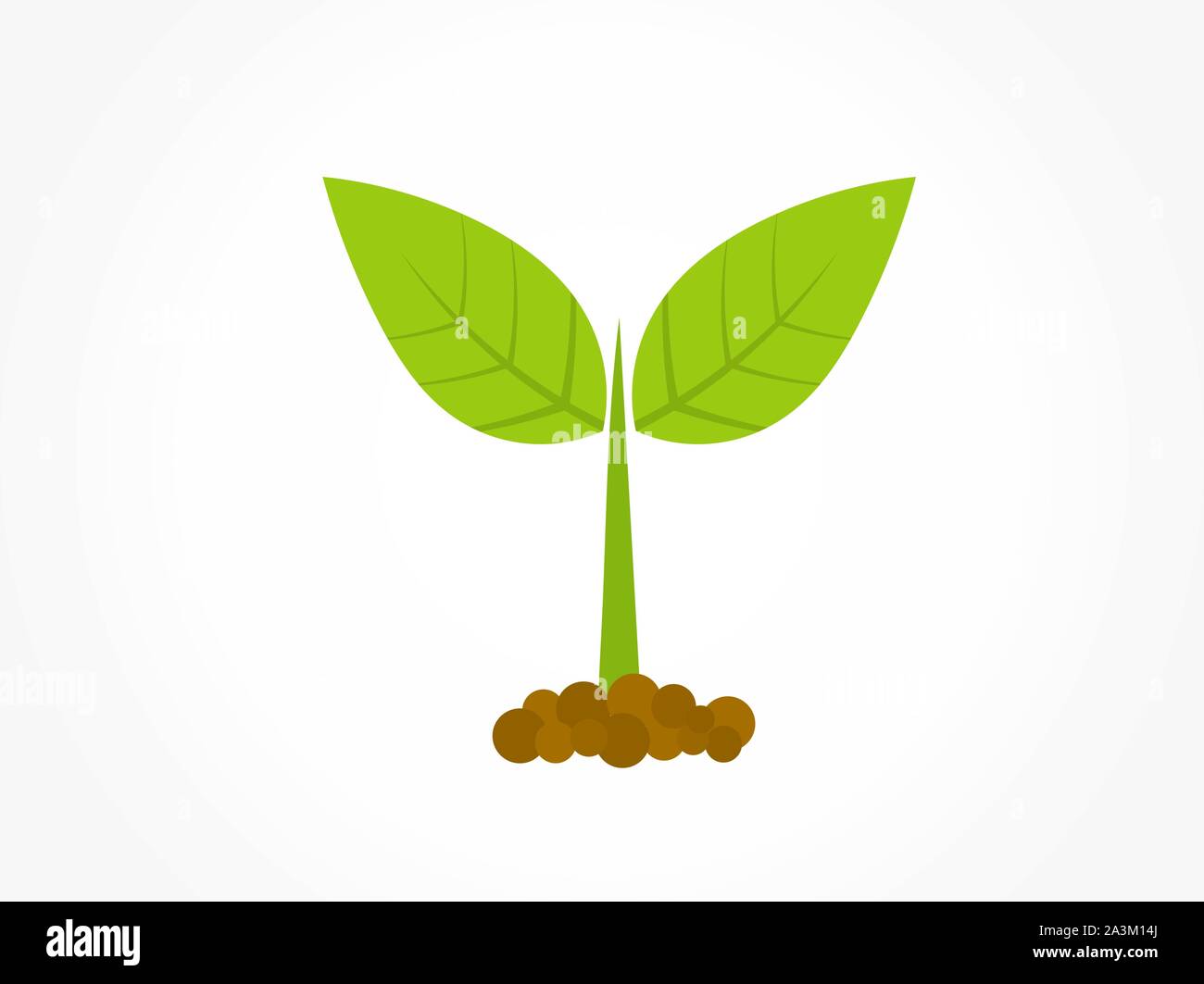 Little green plant germinating from soil icon. Vector illustration ...