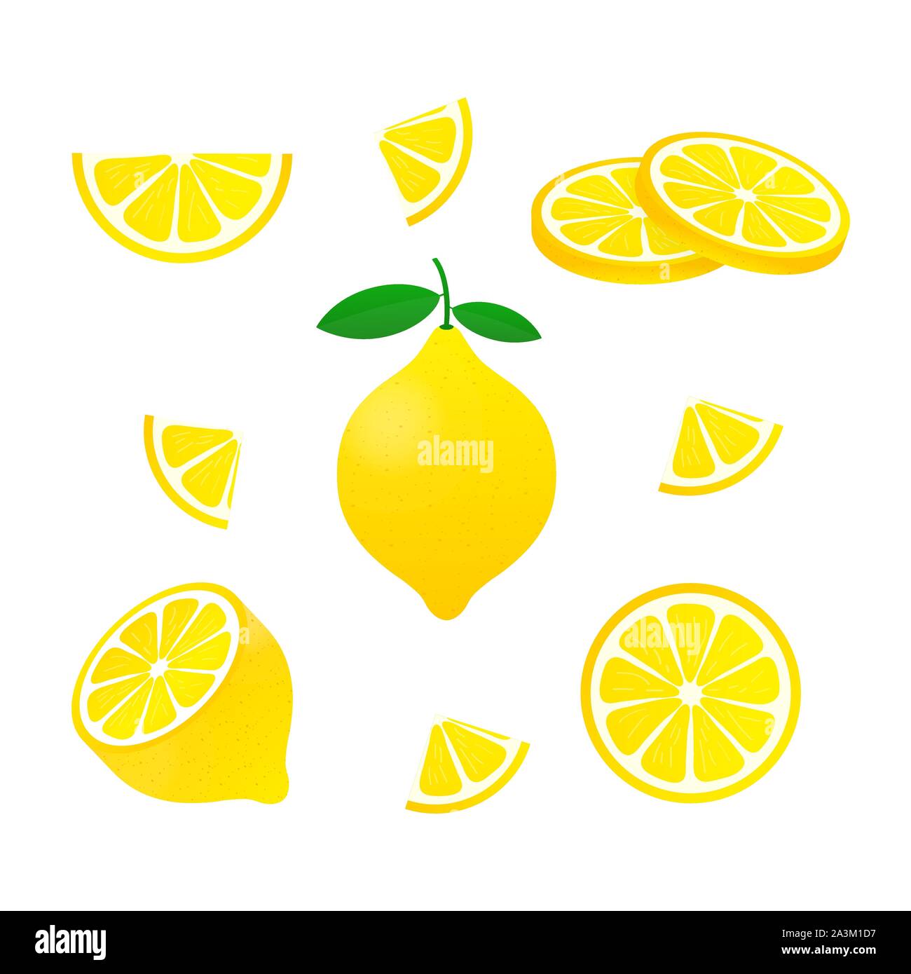 Lemon. Yellow lemon vector illustration isolated on white background ...