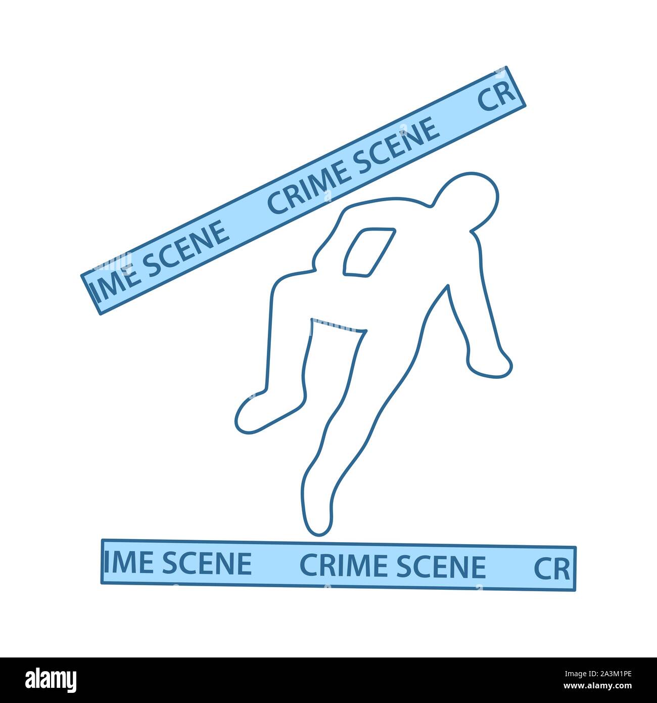 Crime Scene Icon. Thin Line With Blue Fill Design. Vector Illustration ...