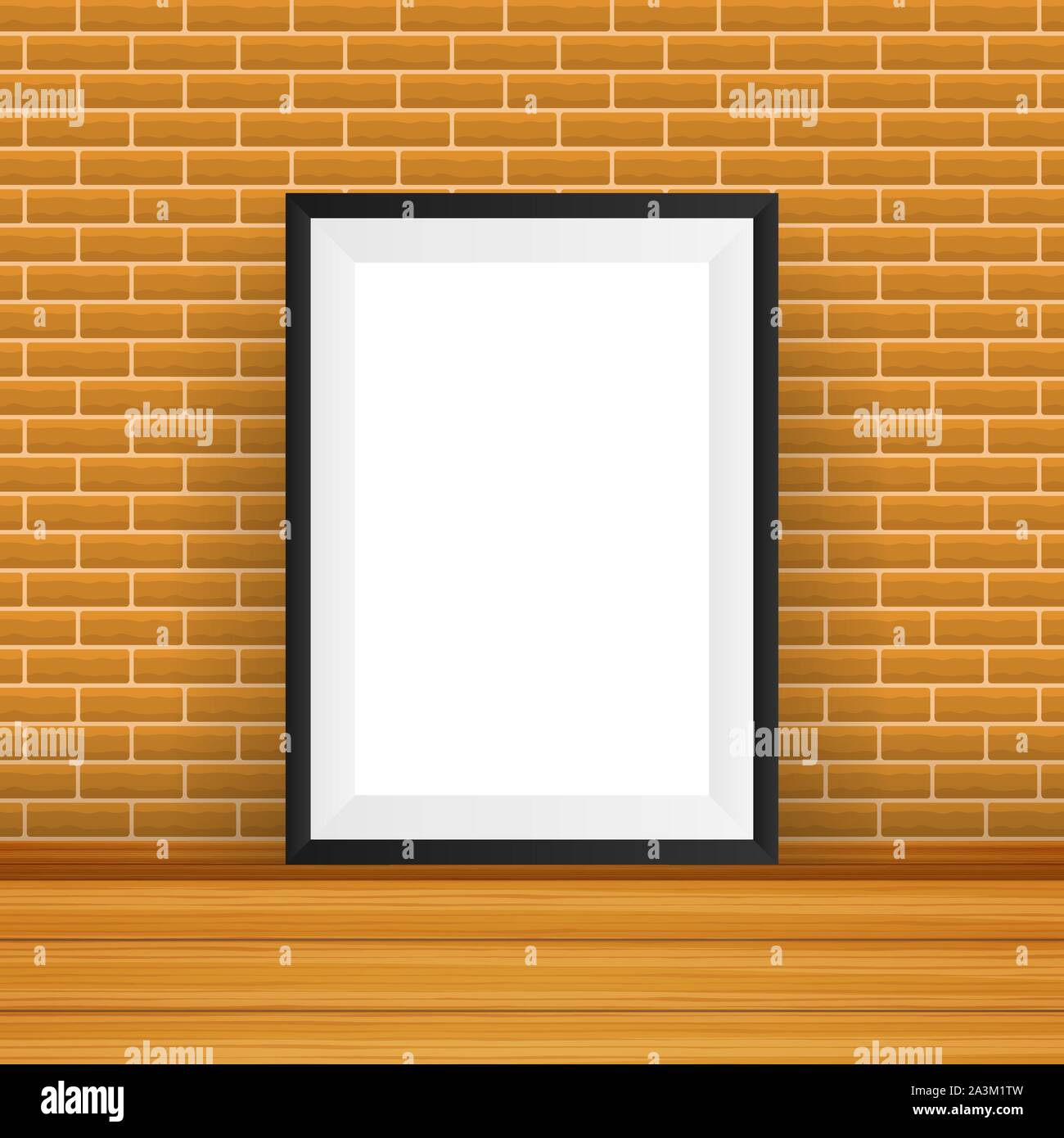 Rectangular Frame on table. Good For Display Your Projects. Blank For ...