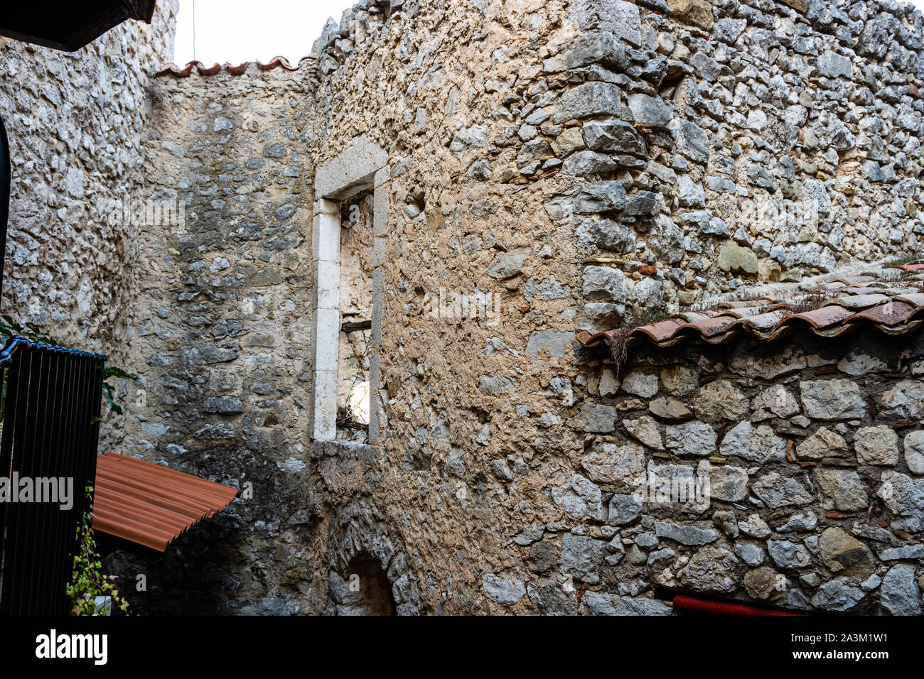 Old buildings in the picturesque medieval village of Eze, France Stock ...