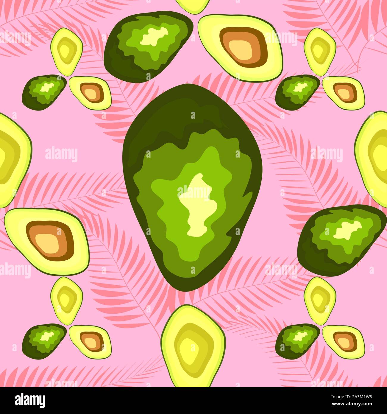 healthy food. Avocado print. Seamless pattern. Cute nature illustration ...