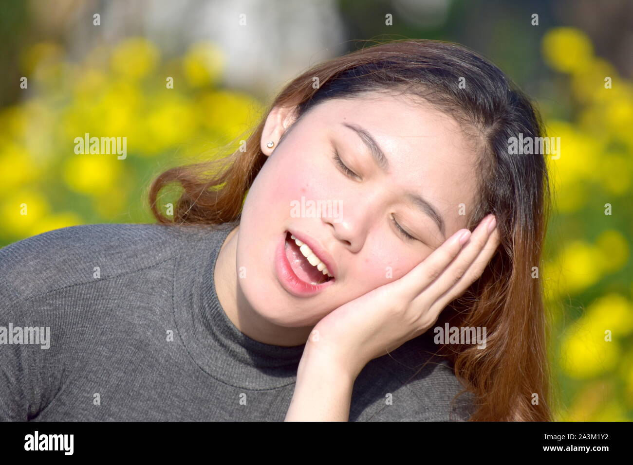 Tired Attractive Female Stock Photo - Alamy