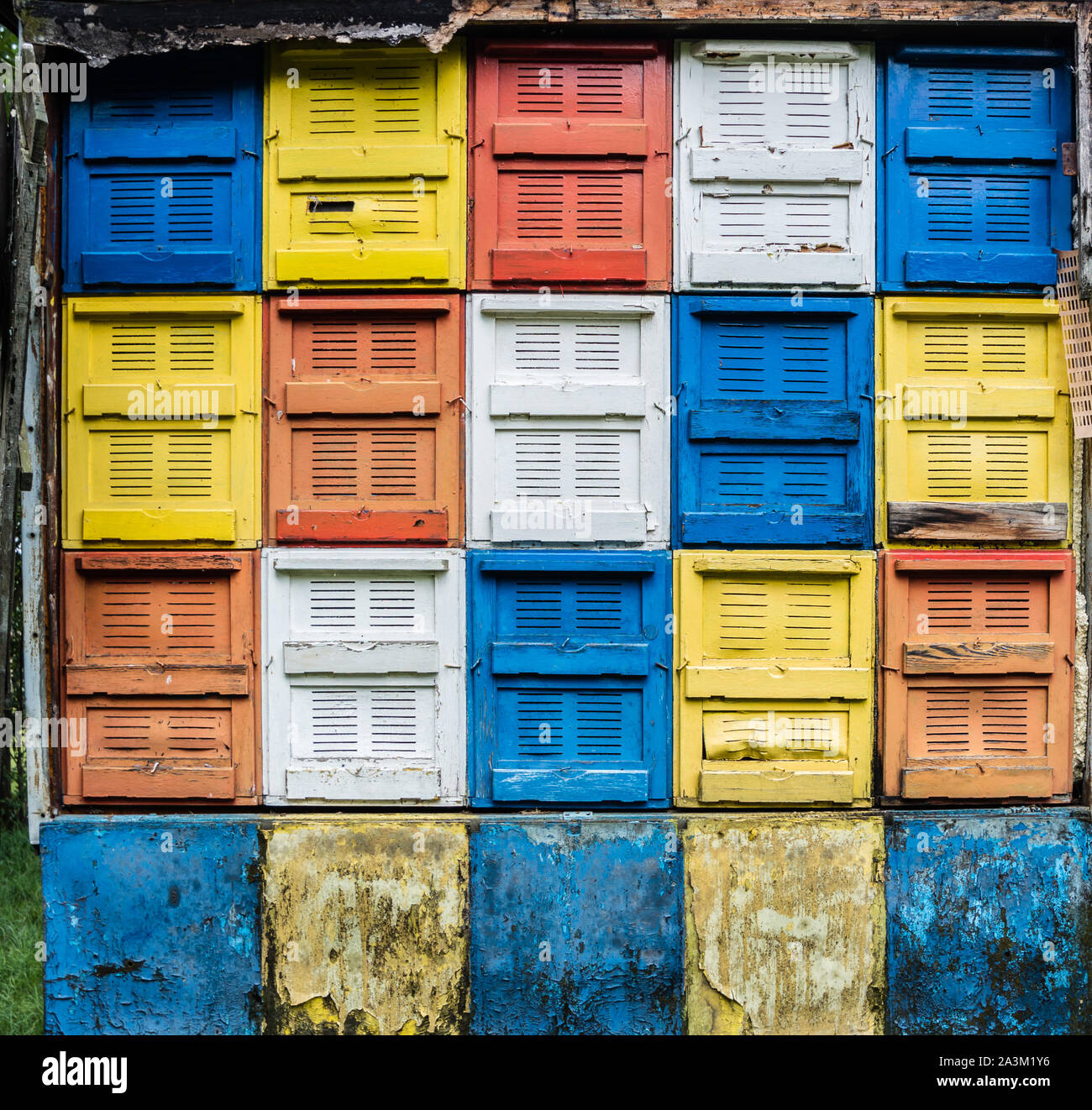 Colored windows bee cart Stock Photo - Alamy