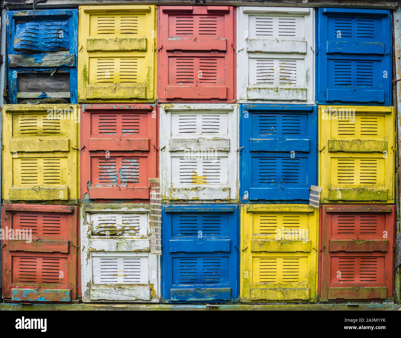 Colorful windows bee cart Stock Photo - Alamy