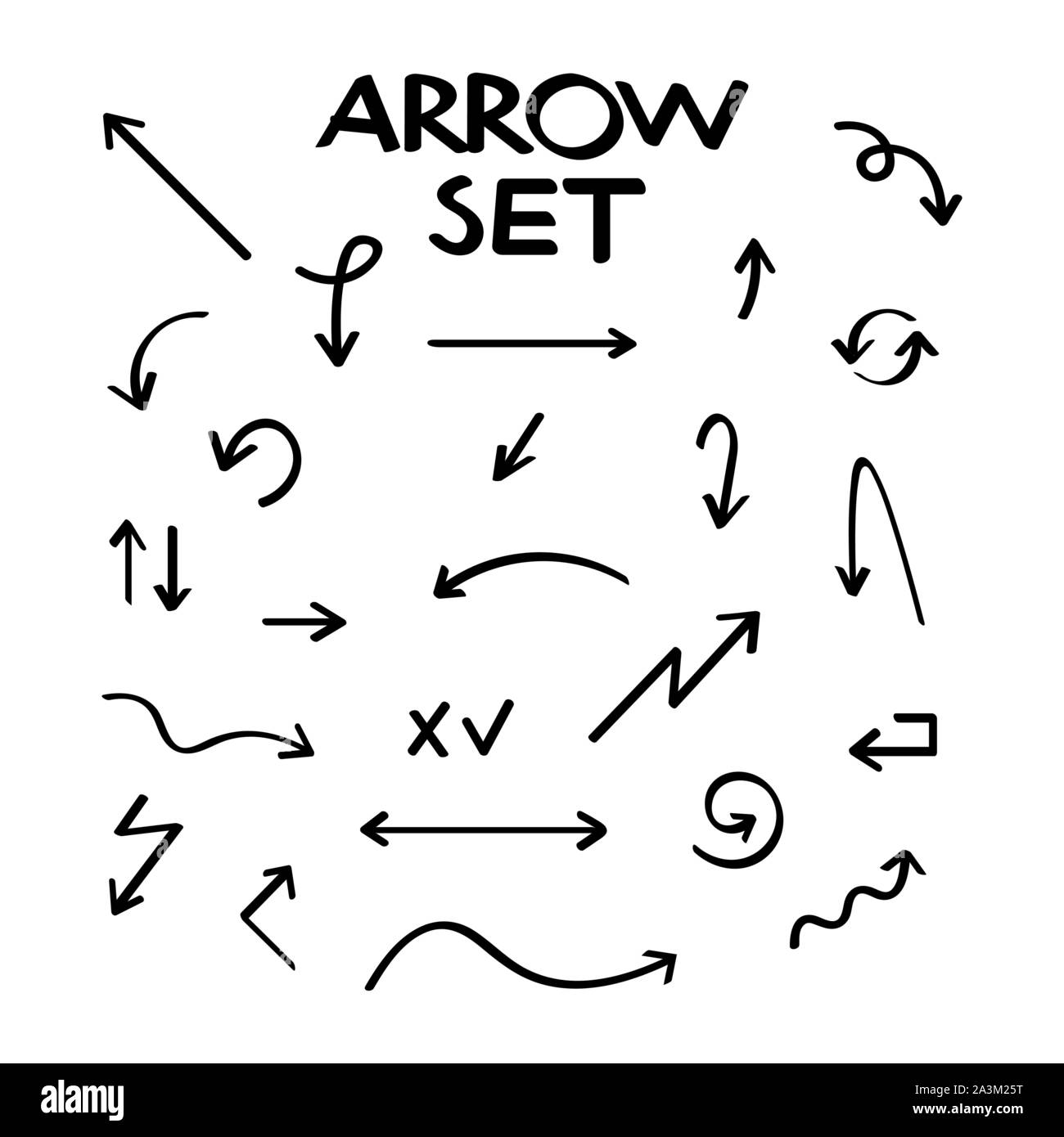 Hand drawn vector arrow collection, sketched style. Vector illustration ...