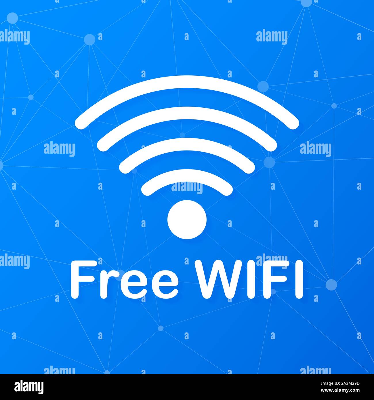 Free wifi zone blue icon. Free wifi here sign concept. Vector ...