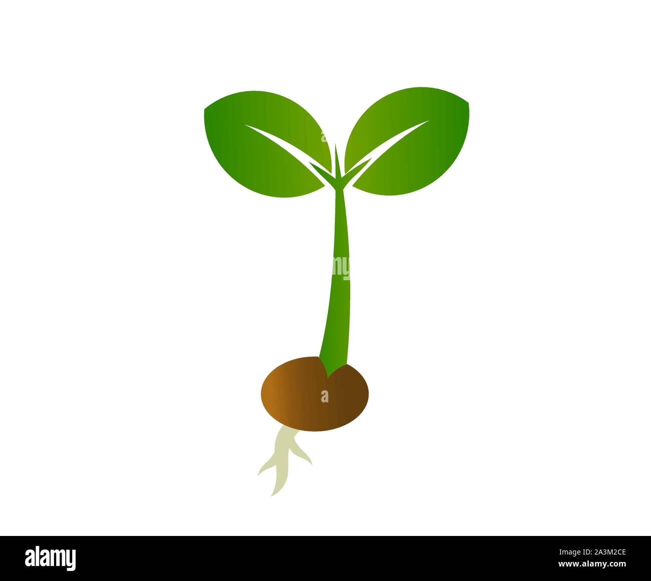 Spring germinating seedling. Little plant icon. Vector illustration ...
