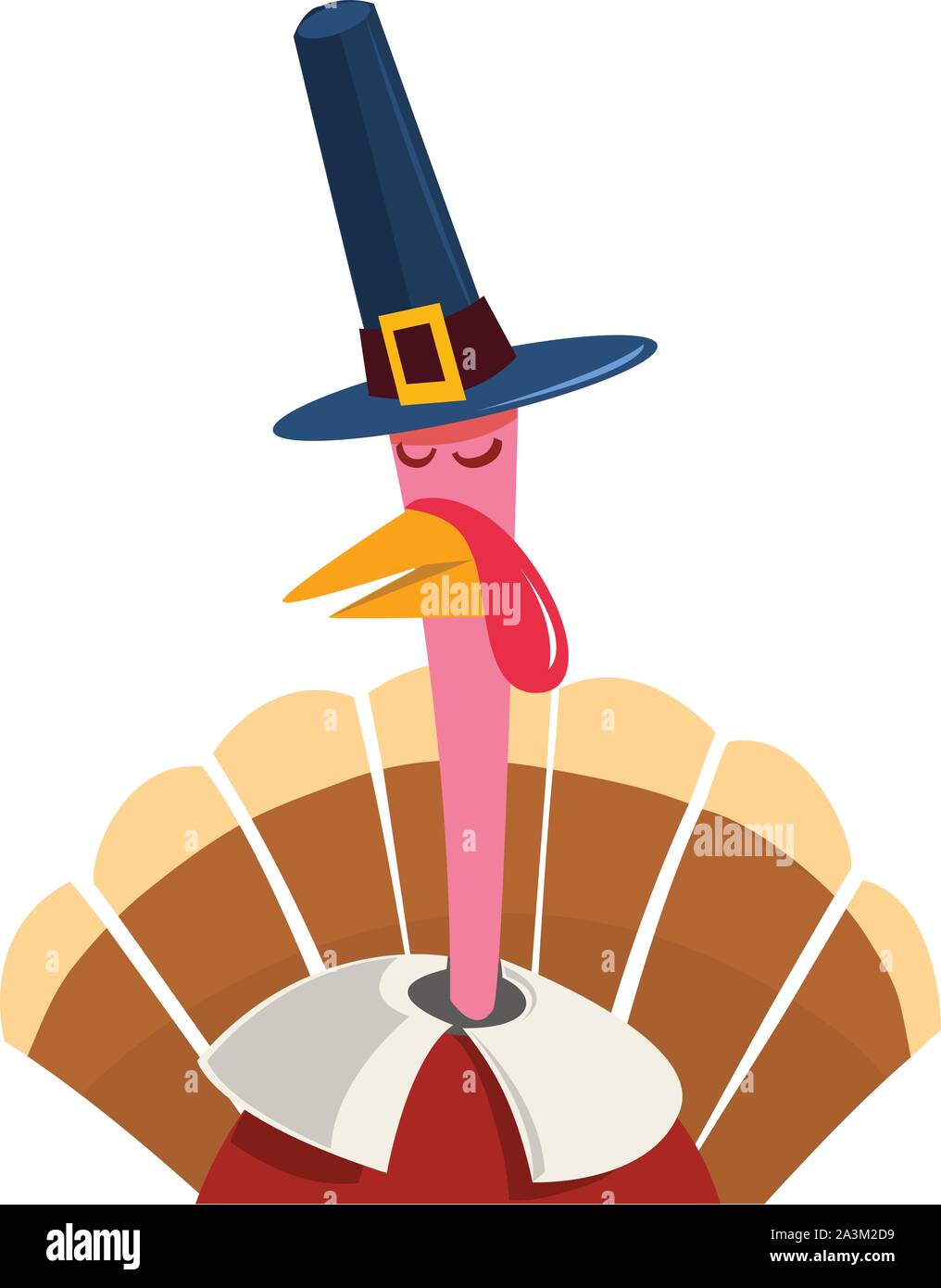 Cute cartoon Thanksgiving turkey. A vector illustration of a turkey ...