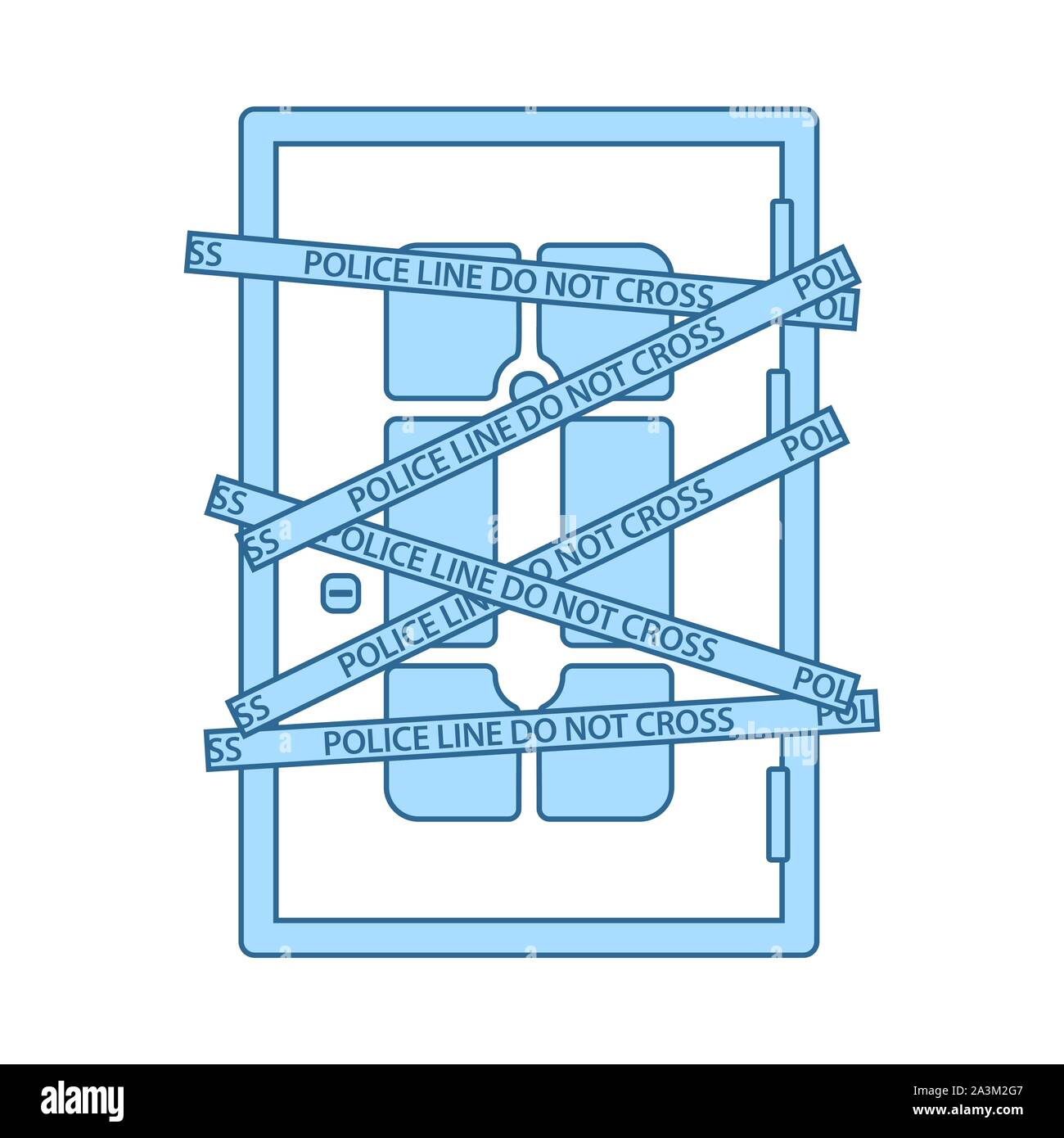 Crime Scene Door Icon. Thin Line With Blue Fill Design. Vector ...