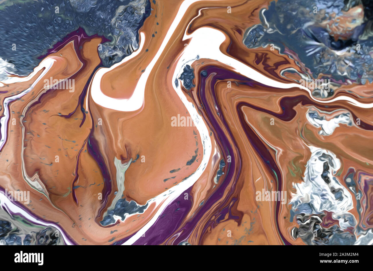 Abstract drawing of copper and steel corrosion on the old offset plate ...