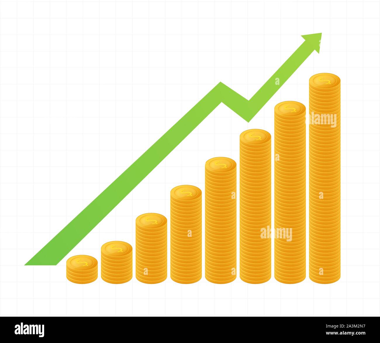 Profit money or budget. Cash and rising graph arrow up, concept of ...