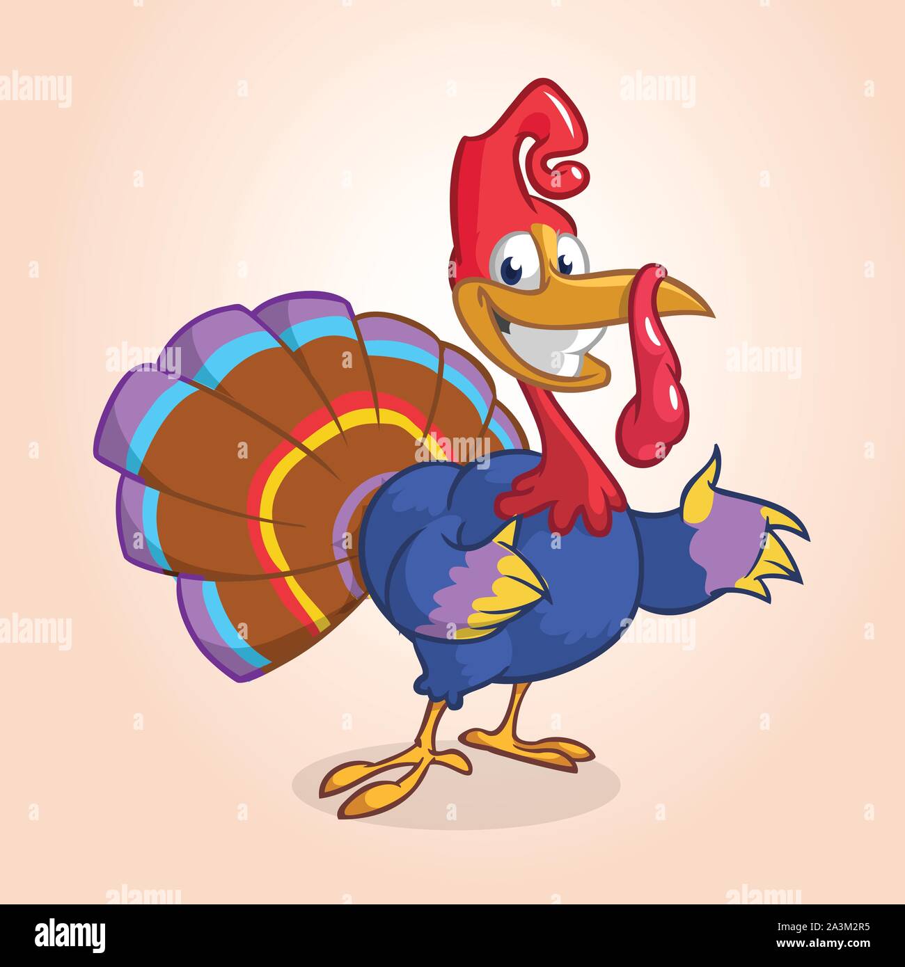 Cartoon turkey with pilgrim hat presenting isolated. Thanksgiving ...