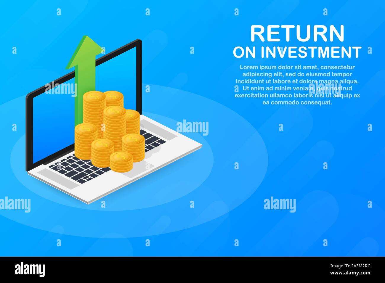 Return on investment concept vector illustration in isometric design ...