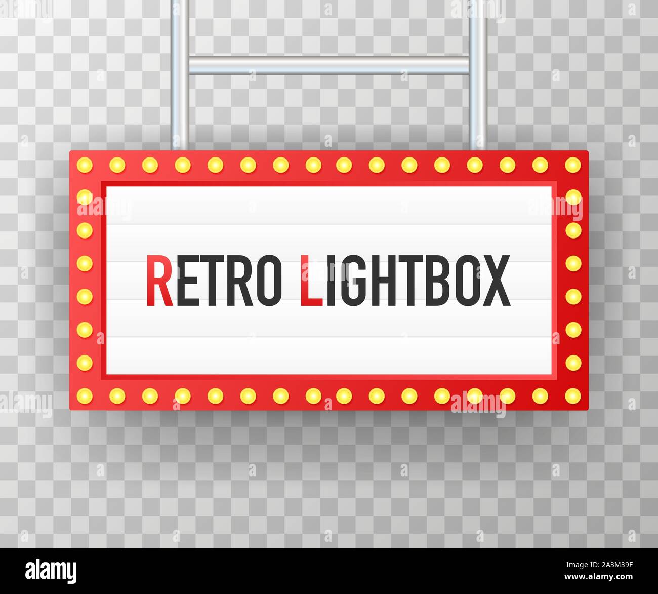 Retro lightbox billboard vintage frame. Lightbox with customizable ...